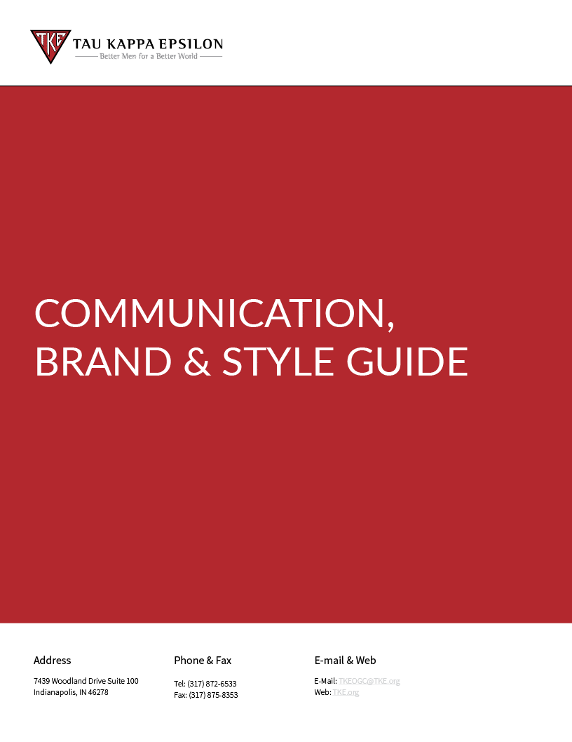 Branding and Standards - Tau Kappa Epsilon Fraternity